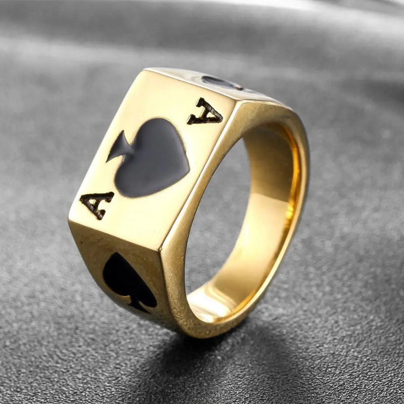 Ace of Spades Stainless Steel Ring - Vrafi Jewelry
