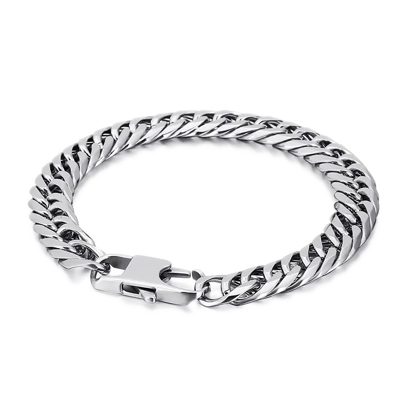 Diamond Cut Cuban Link Stainless Steel Bracelet - Vrafi Jewelry
