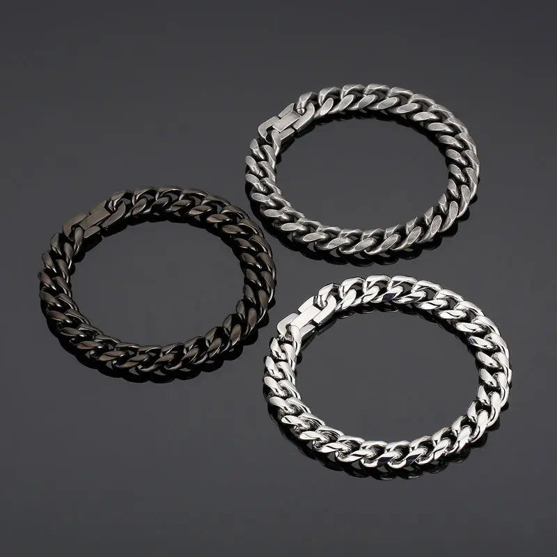 Diamond Cut Cuban Link Stainless Steel Bracelet - Vrafi Jewelry