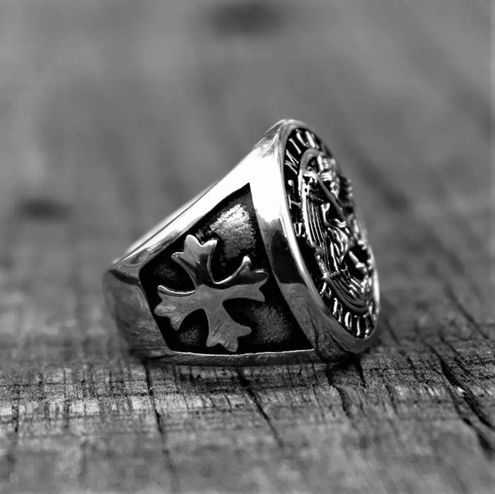 Guardian Angel Saint Michael Ring - Vrafi Jewelry