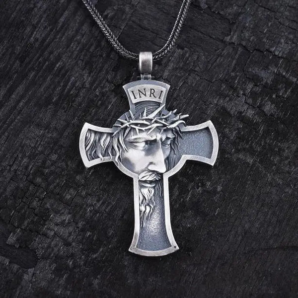Jesus Christ Face Crucifix Pendant