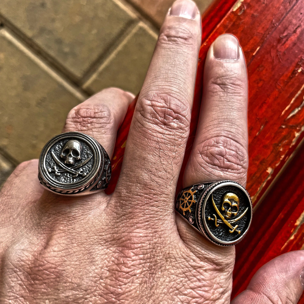 Silver Skull Rings for Men -Vrafi Jewelry