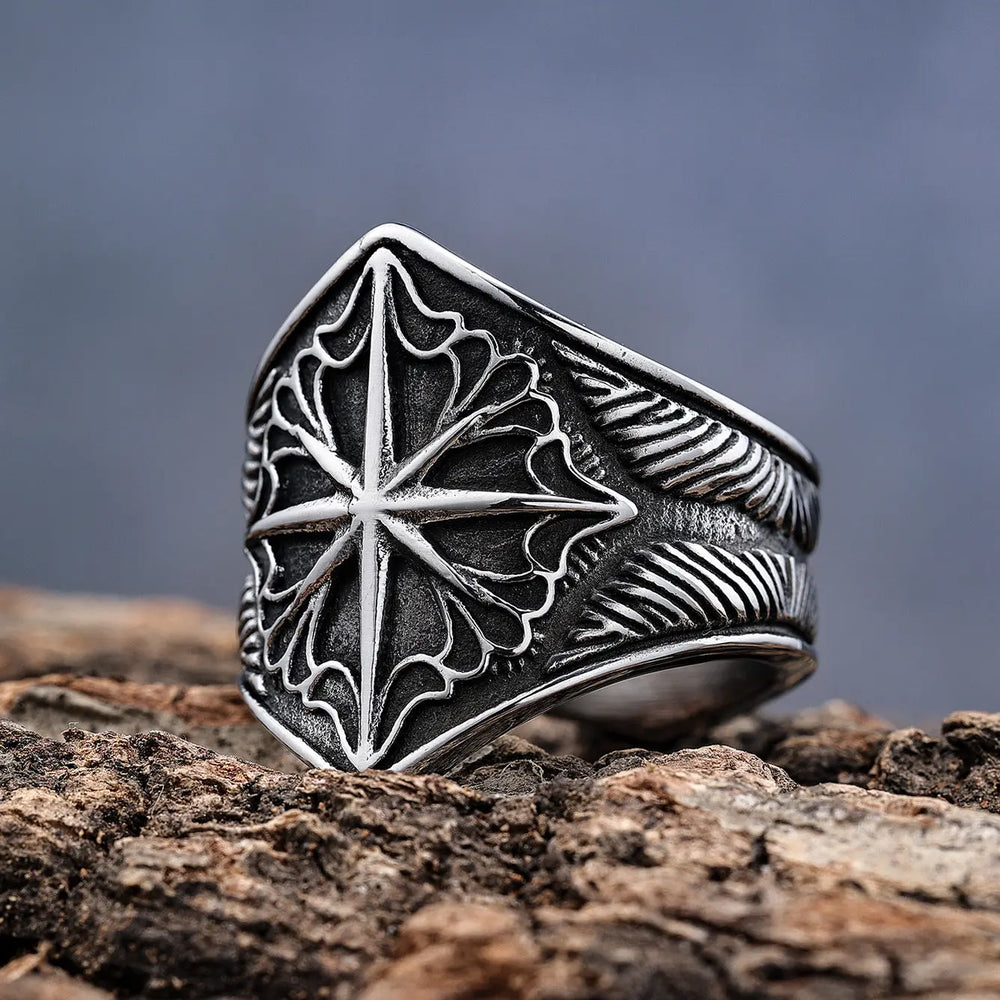 Polar Star Guiding Star Stainless Steel Ring - Vrafi Jewelry