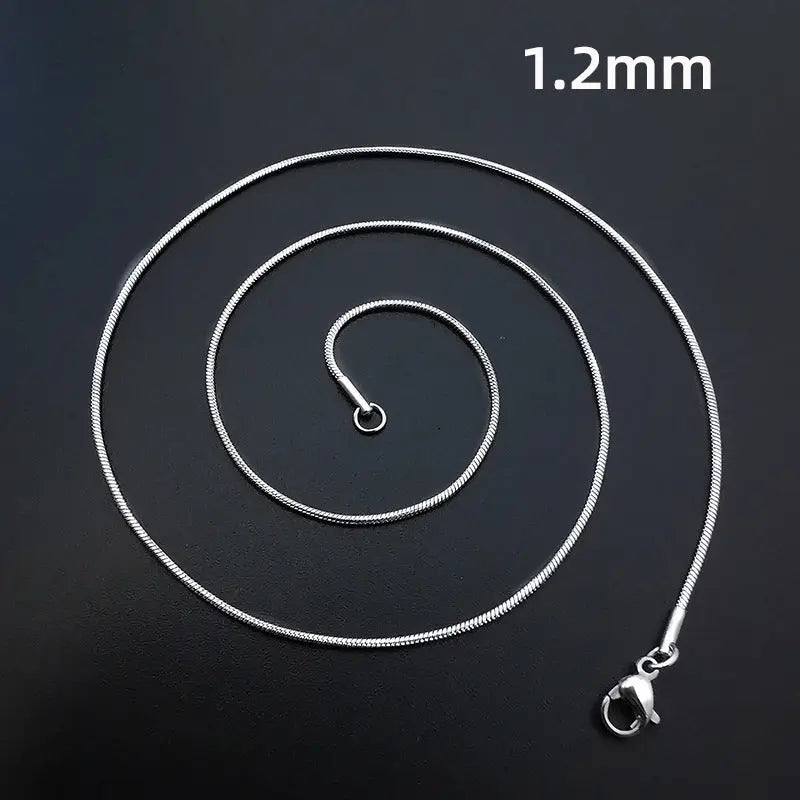 Round Snake Bone Chain Stainless Steel Necklace - Vrafi Jewelry