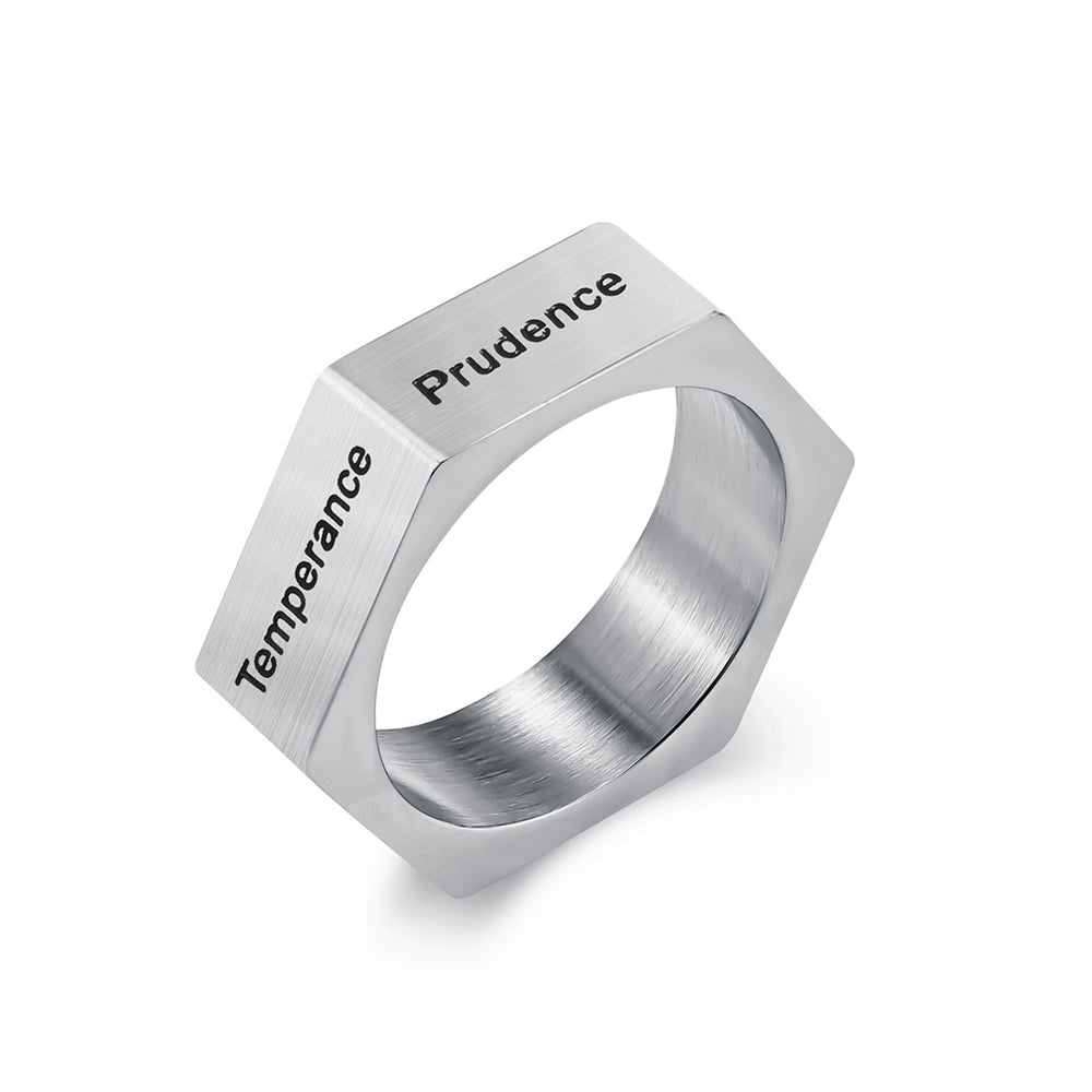 Seven Deadly Sins and Seven Virtues Heptagon Ring - Vrafi Jewelry