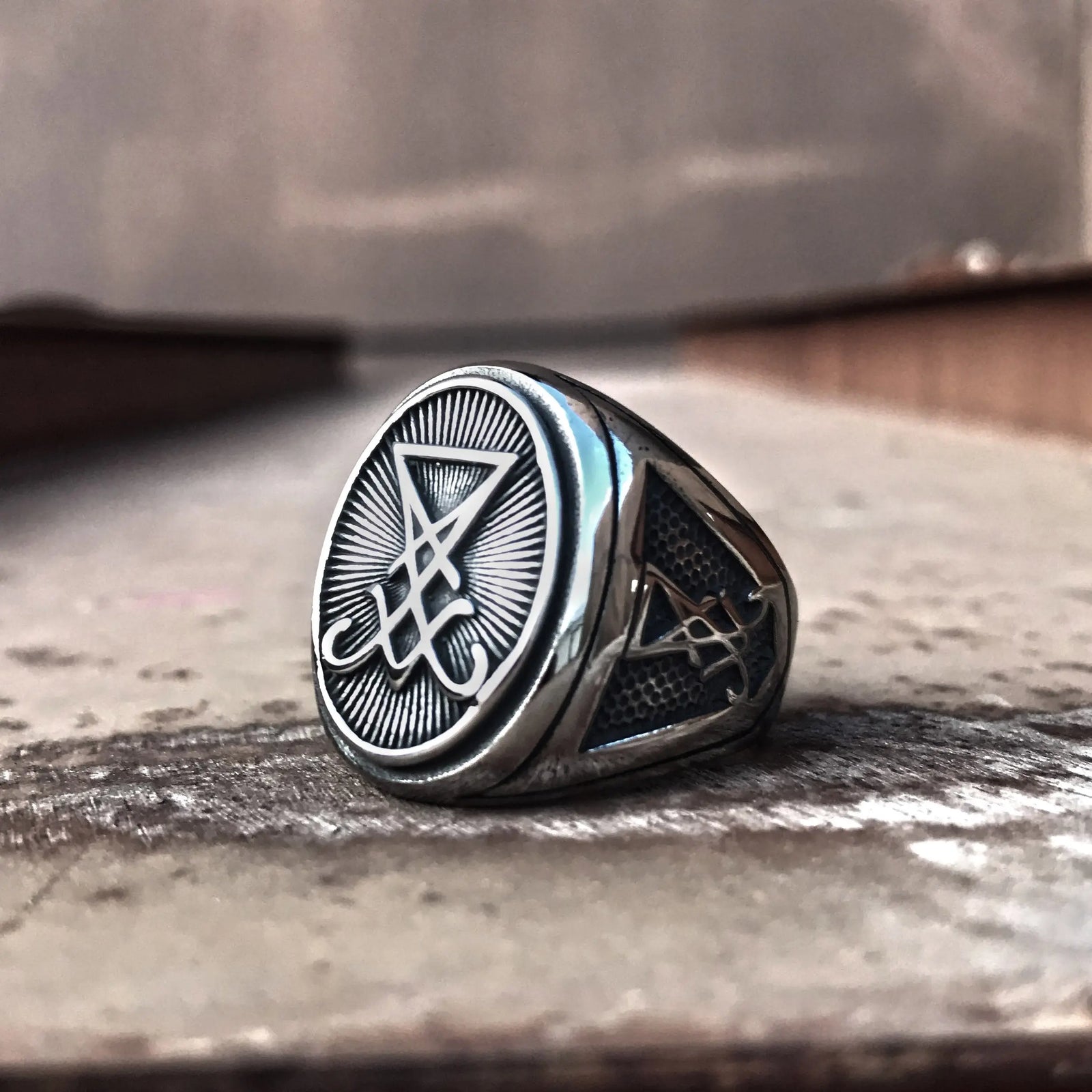 Sigil of Lucifer Stainless Steel Ring - Vrafi Jewelry