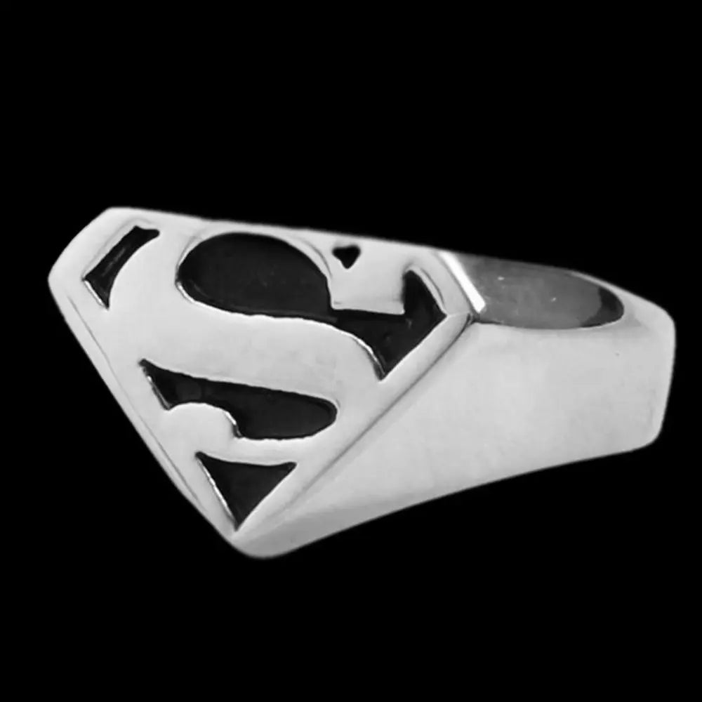 Superman Icon Stainless Steel Ring - Vrafi Jewelry