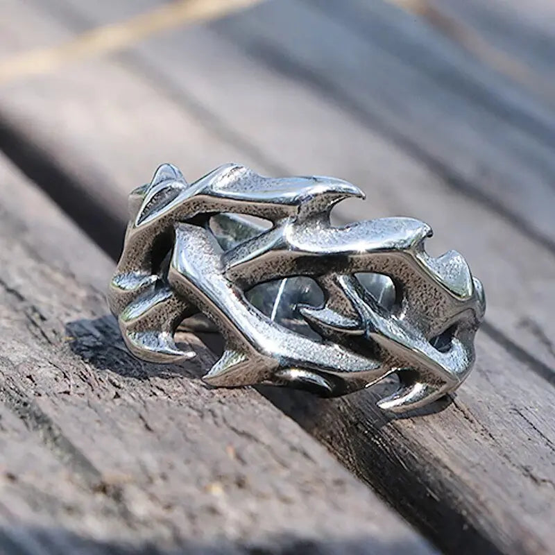 Thorny Stainless Steel Ring - Vrafi Jewelry