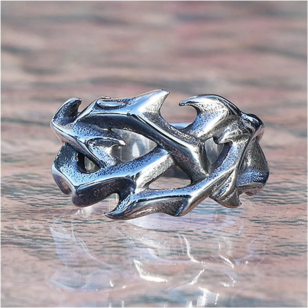 Thorny Stainless Steel Ring - Vrafi Jewelry